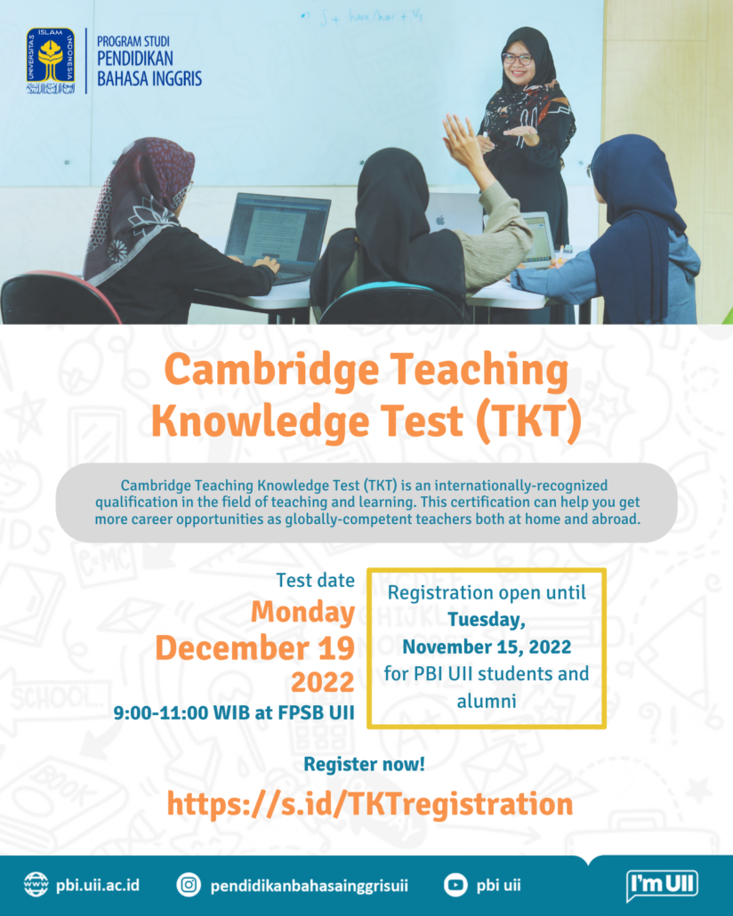 Pendaftaran Cambridge Teaching Knowledge Test (TKT) – Pendidikan Bahasa ...